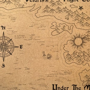 Sarah J Maas Acotar Fantasy Map Prythian Home Decor A Court - Etsy
