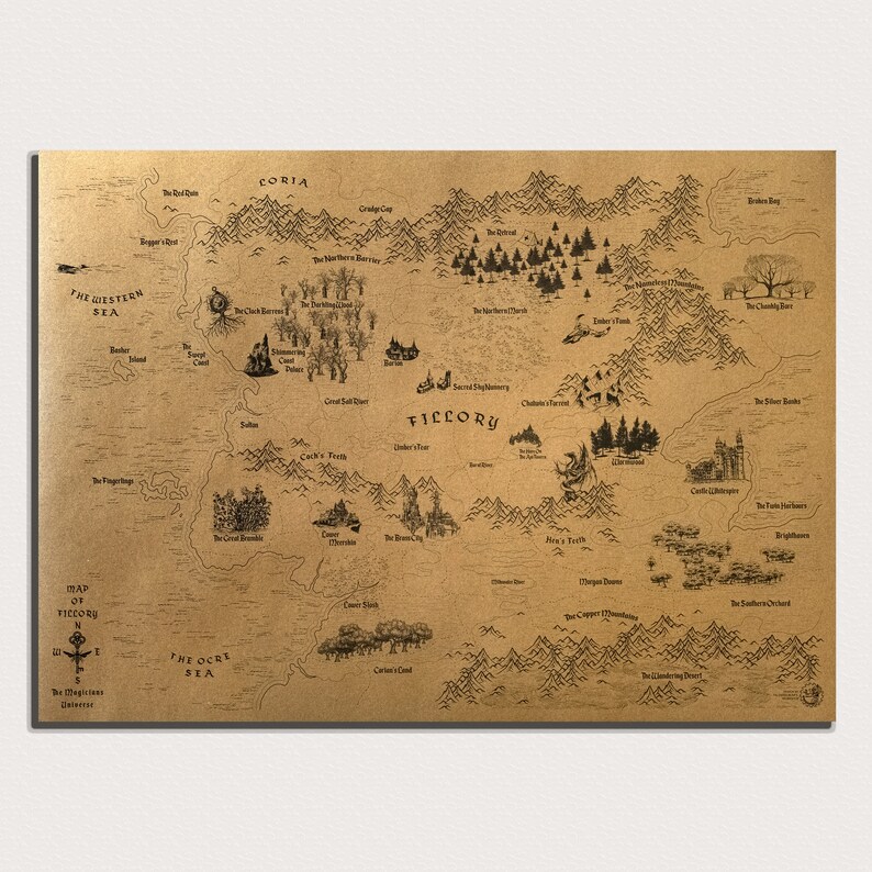 Voyage of the Muntjac Map of Fillory & Further the Magicians - Etsy