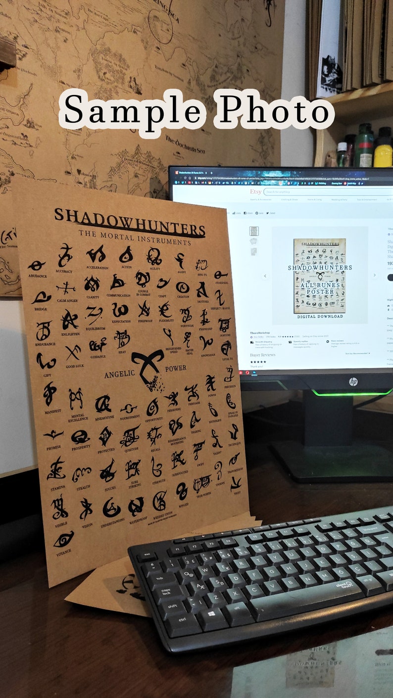 Shadowhunters All Runes Poster Digital Print, Cassandra Clare Wall Art ...