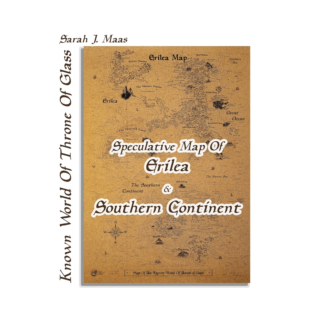 Vintage Map of Erilea and Southern Continent Wall Art (A3), Saraj J ...