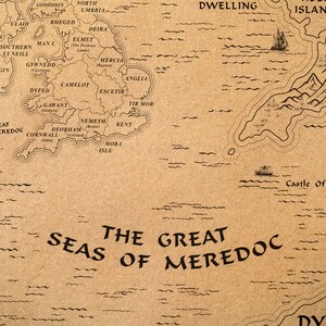 The Kingdoms of Albion Fantasy Map, Vintage Camelot Wall Art, Merlin ...