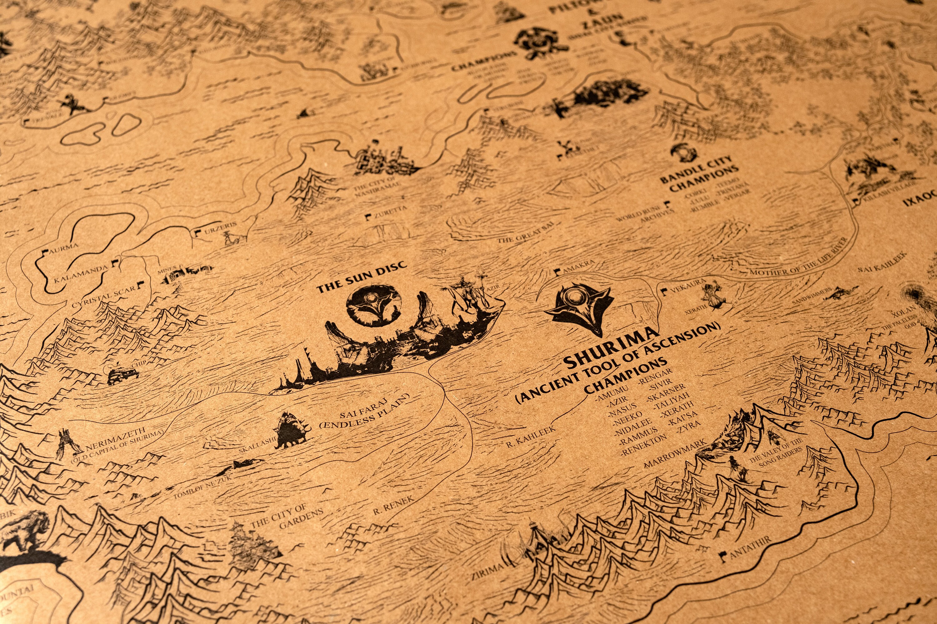 Runeterra Map 70100cm, League of Legends World Map, Lol Poster, Arcane ...