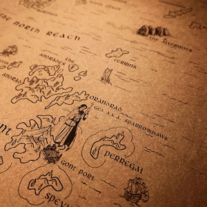 Earthsea World Map Art Poster: Ursula K. Le Guin, Gont Island (50x70cm ...