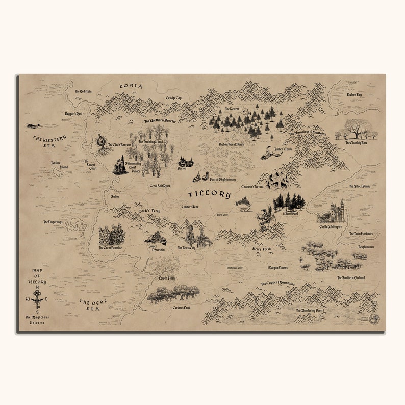 Voyage of the Muntjac Map of Fillory & Further A3 the - Etsy