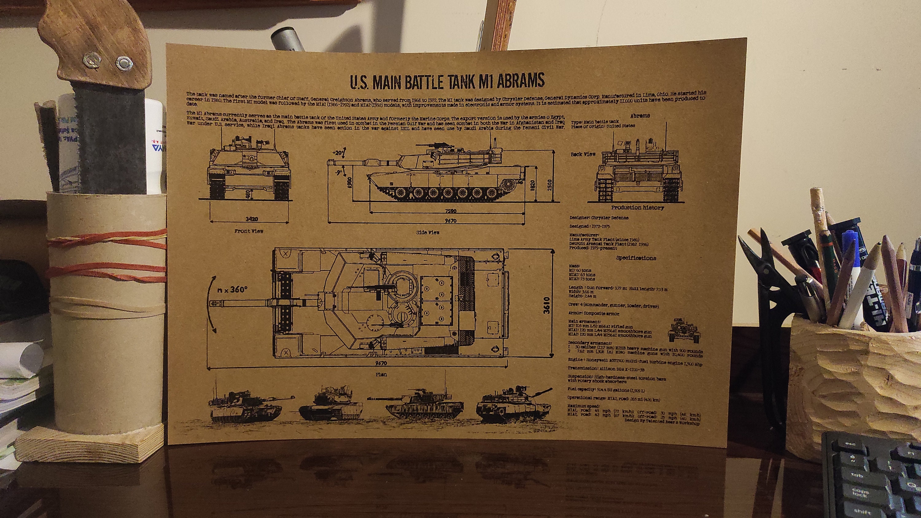 Tanks Wall Art A3, Leopard Tank Poster, Abrams Wall Hanging, Armed ...