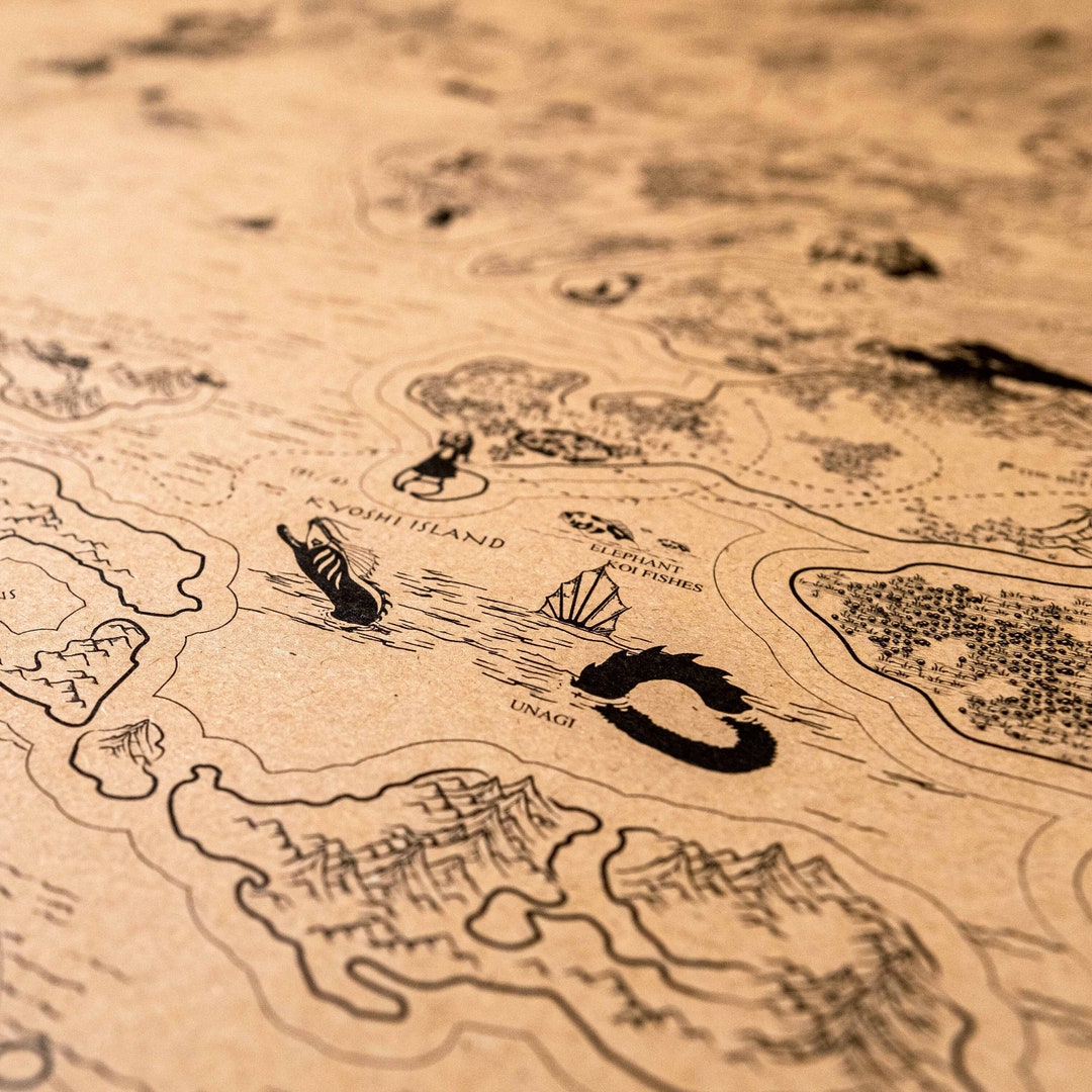 Speculative Handmade Avatar World Map 70*100cm, the Last Airbender Wall ...
