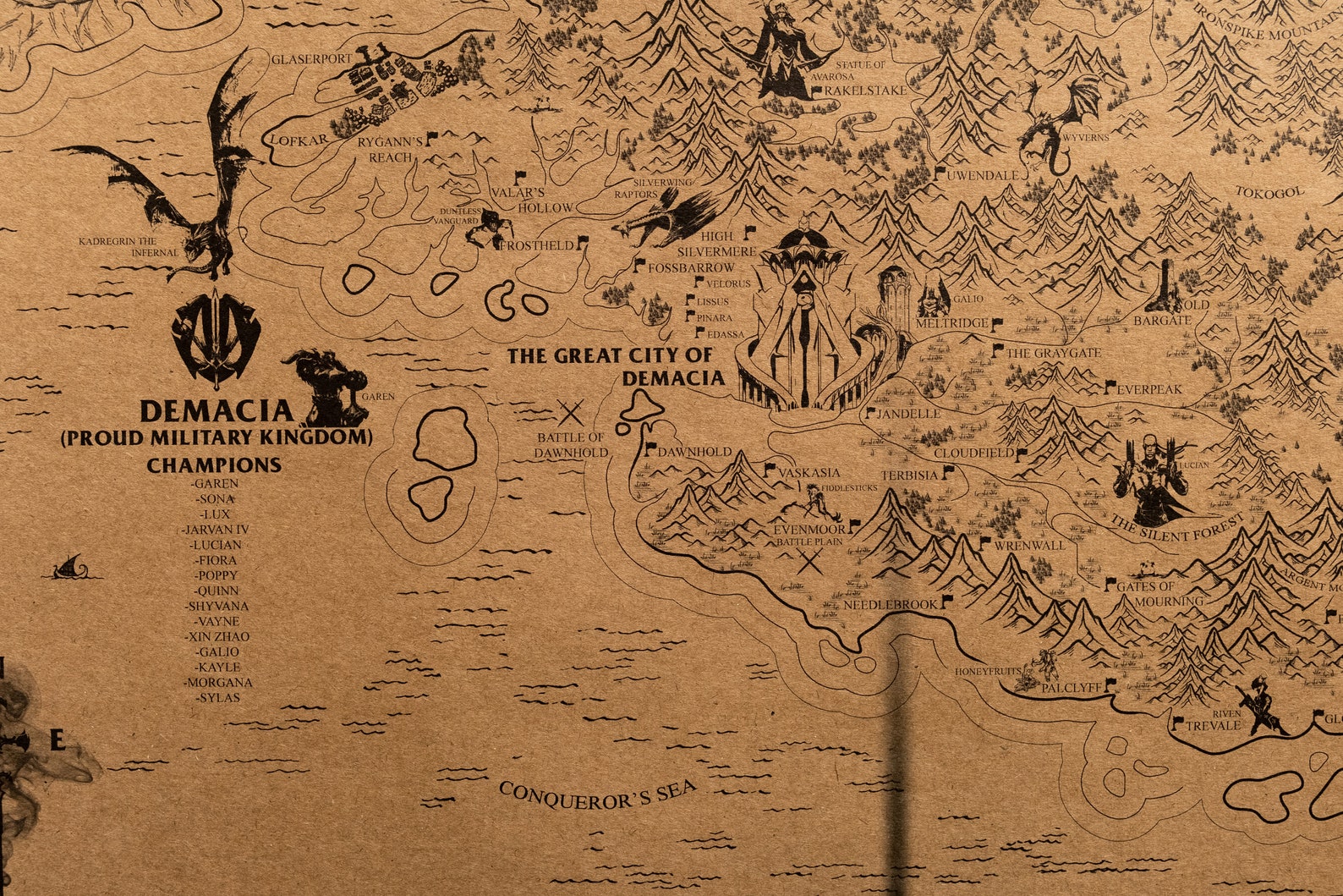 Runeterra Map 70100cm, League of Legends World Map, Lol Poster, Arcane ...