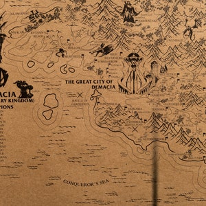 Runeterra Map 70*100cm, League of Legends World Map, Lol Poster, Arcane ...