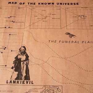 Map of Frank Herbert's DUNE Series, Arrakis World Map 70*100cm, Caladan ...