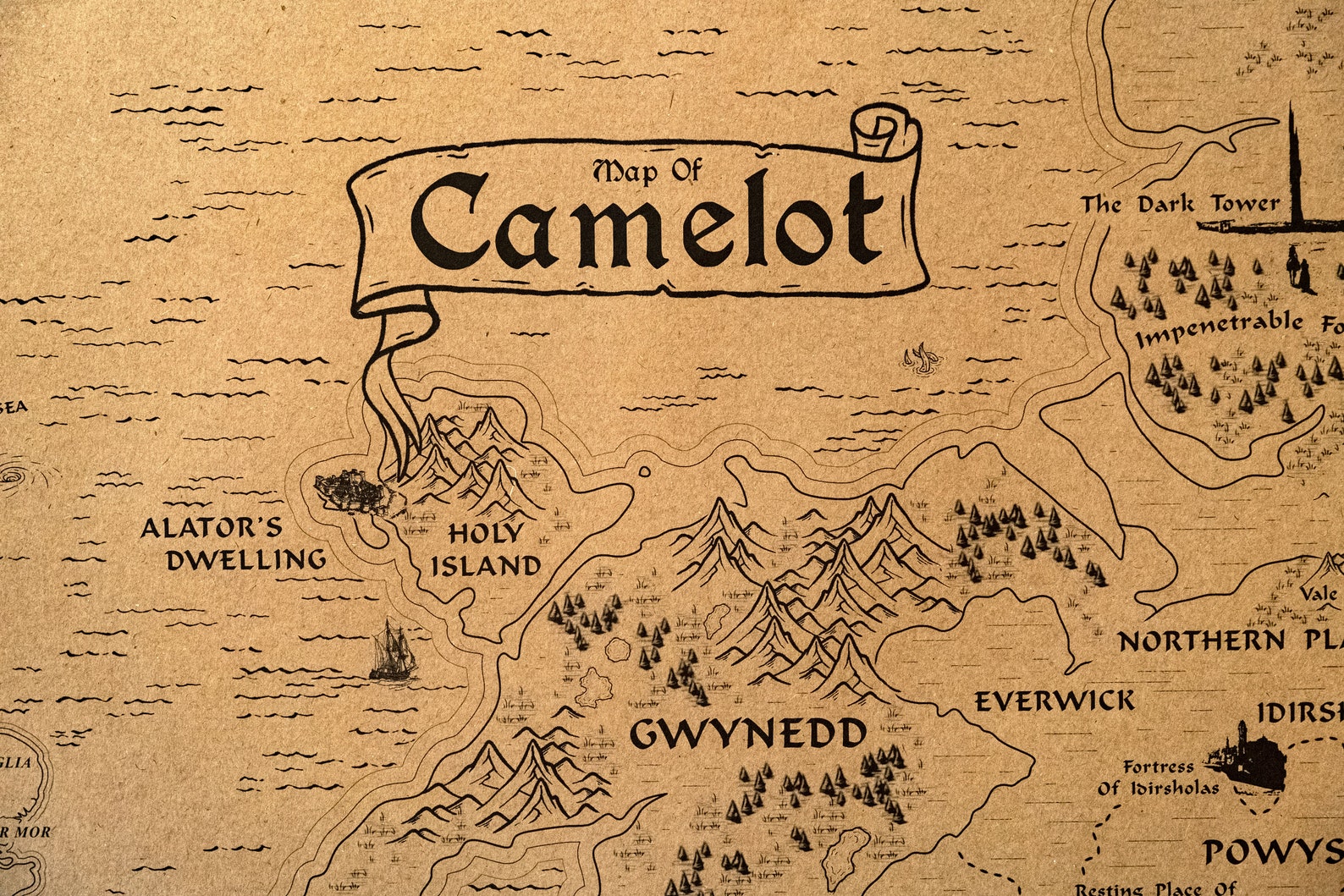 The Kingdoms of Albion Fantasy Map Vintage Camelot Wall Art - Etsy