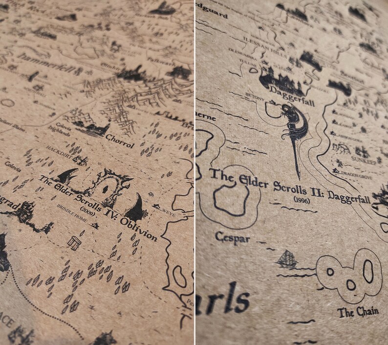 Elder Scrolls Tamriel Map 70100cm Nirn World Fantasy Map - Etsy