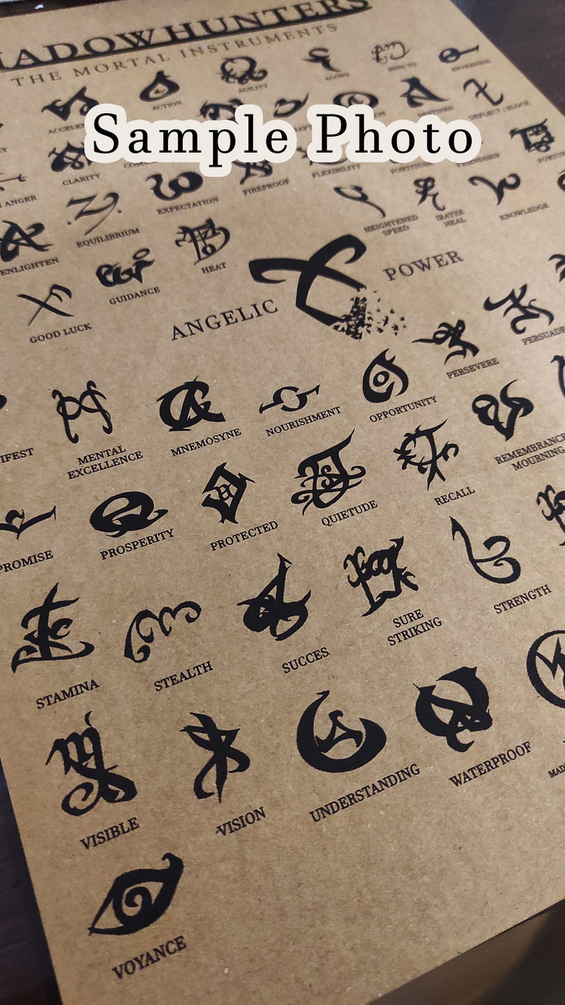 Shadowhunters All Runes Poster Digital Print, Cassandra Clare Wall Art ...