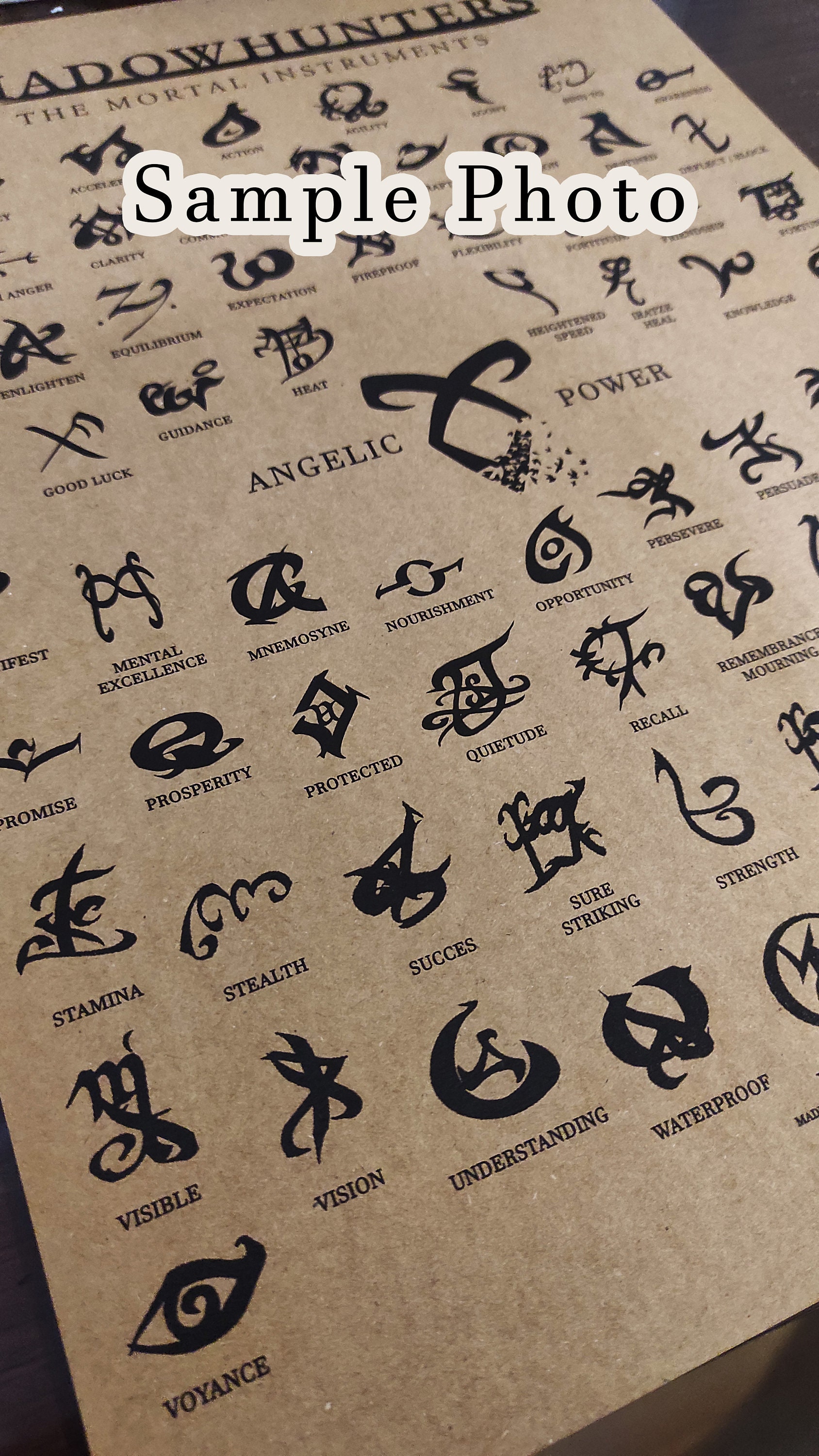 Shadowhunters All Runes Poster Digital Print, Cassandra Clare Wall Art ...