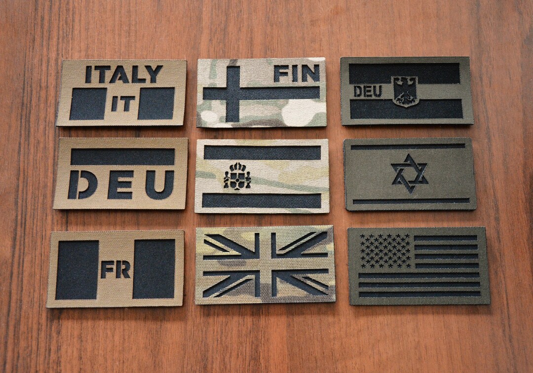 Custom Cardura Laser Cut ARMY Tactical Patch Flags With Hook Back ...