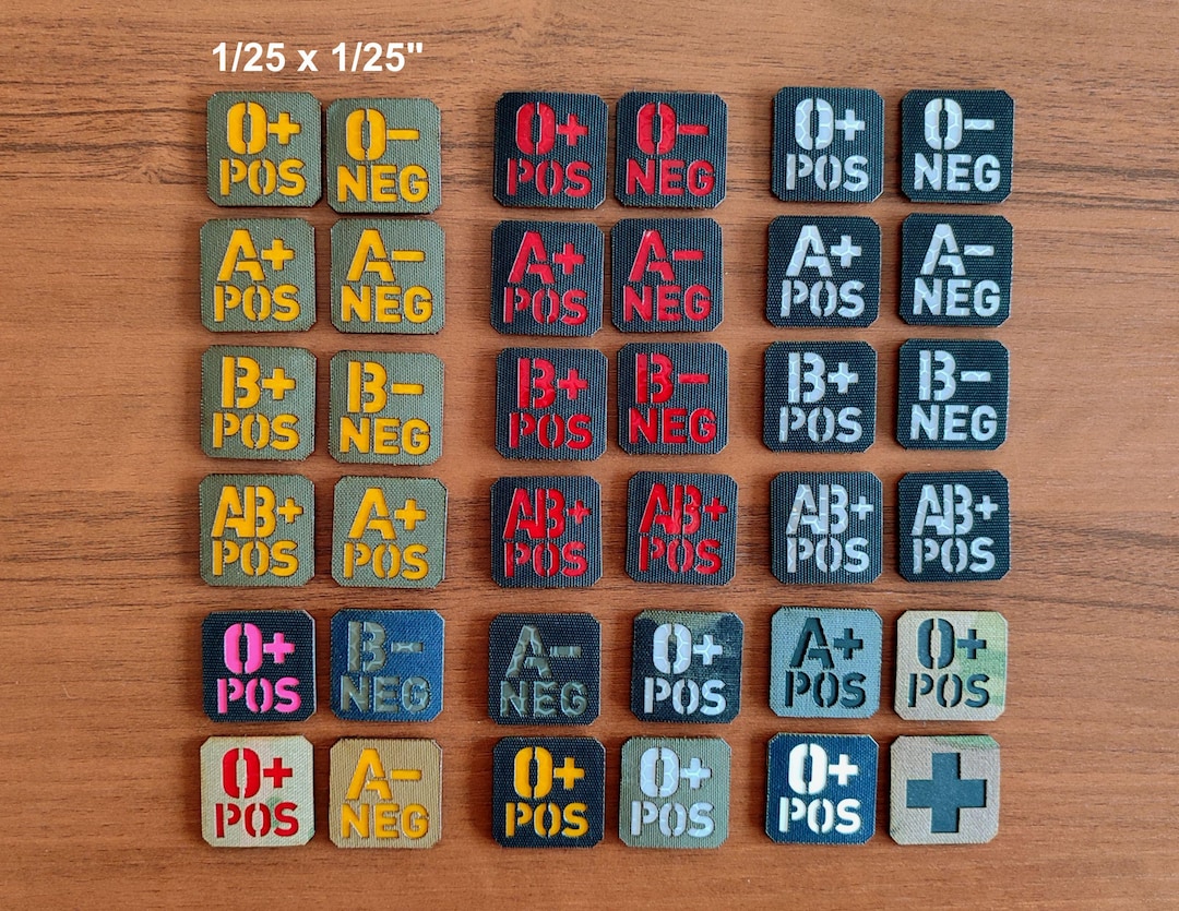 1/25 х 1/25" Blood Type A+ B+ AB+ O+ A B AB O Positive Pos Laser Cut ...