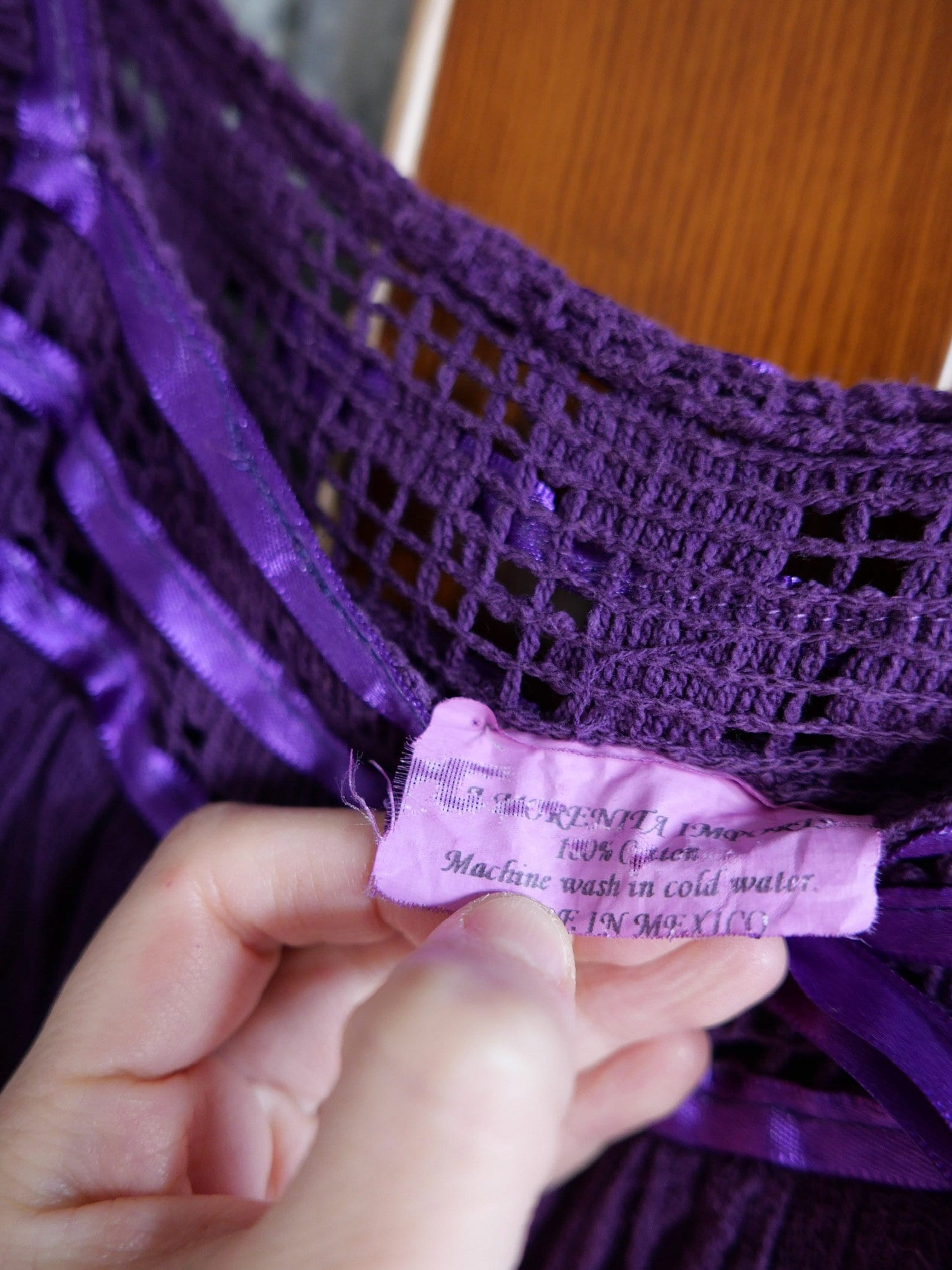 1970s Dark Purple Angel Sleeves Mexican Gauze Dress - Etsy