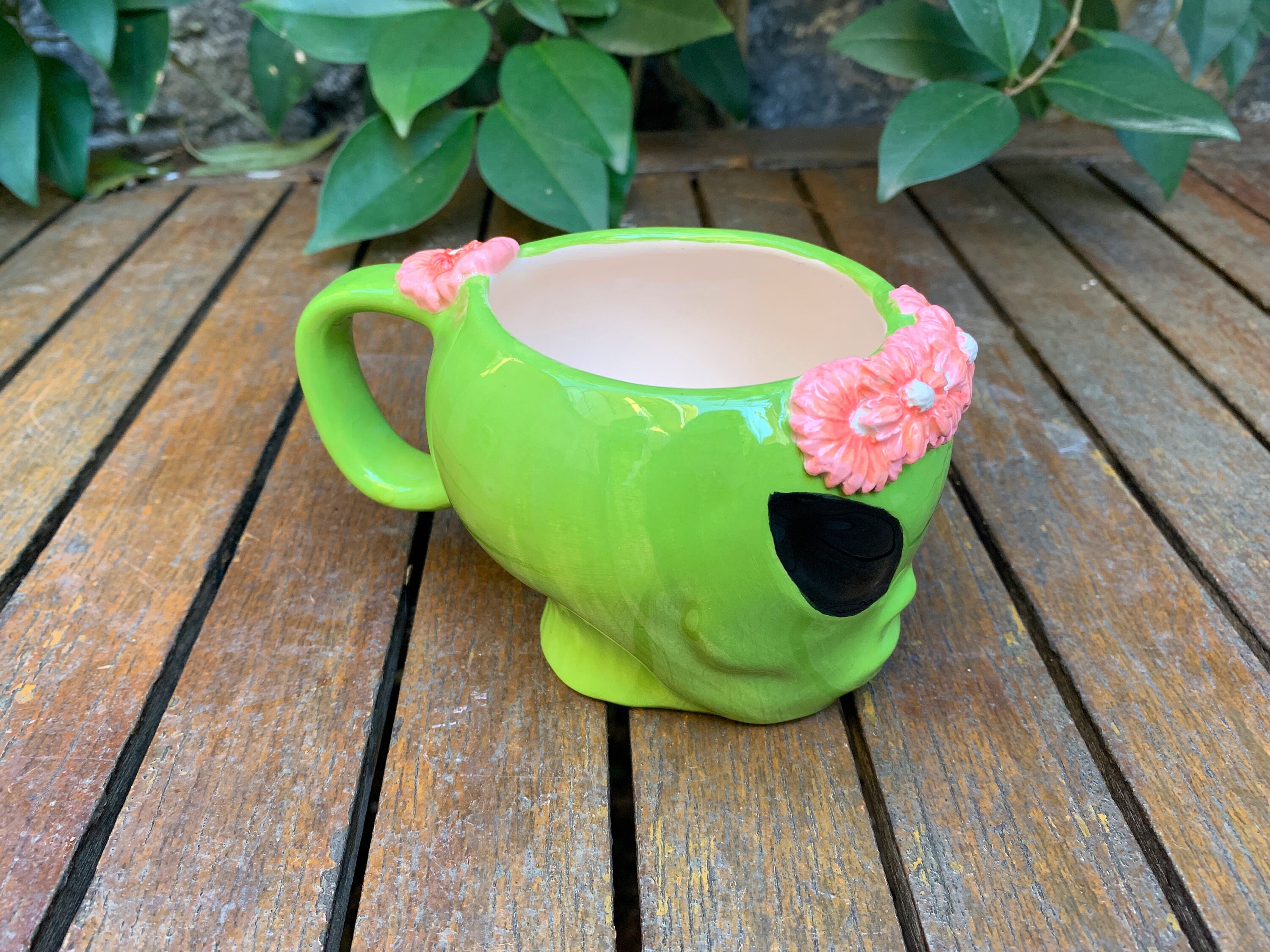 Groovy Alien With Flower Crown Mug Ceramic Coffee Cup Alien | Etsy