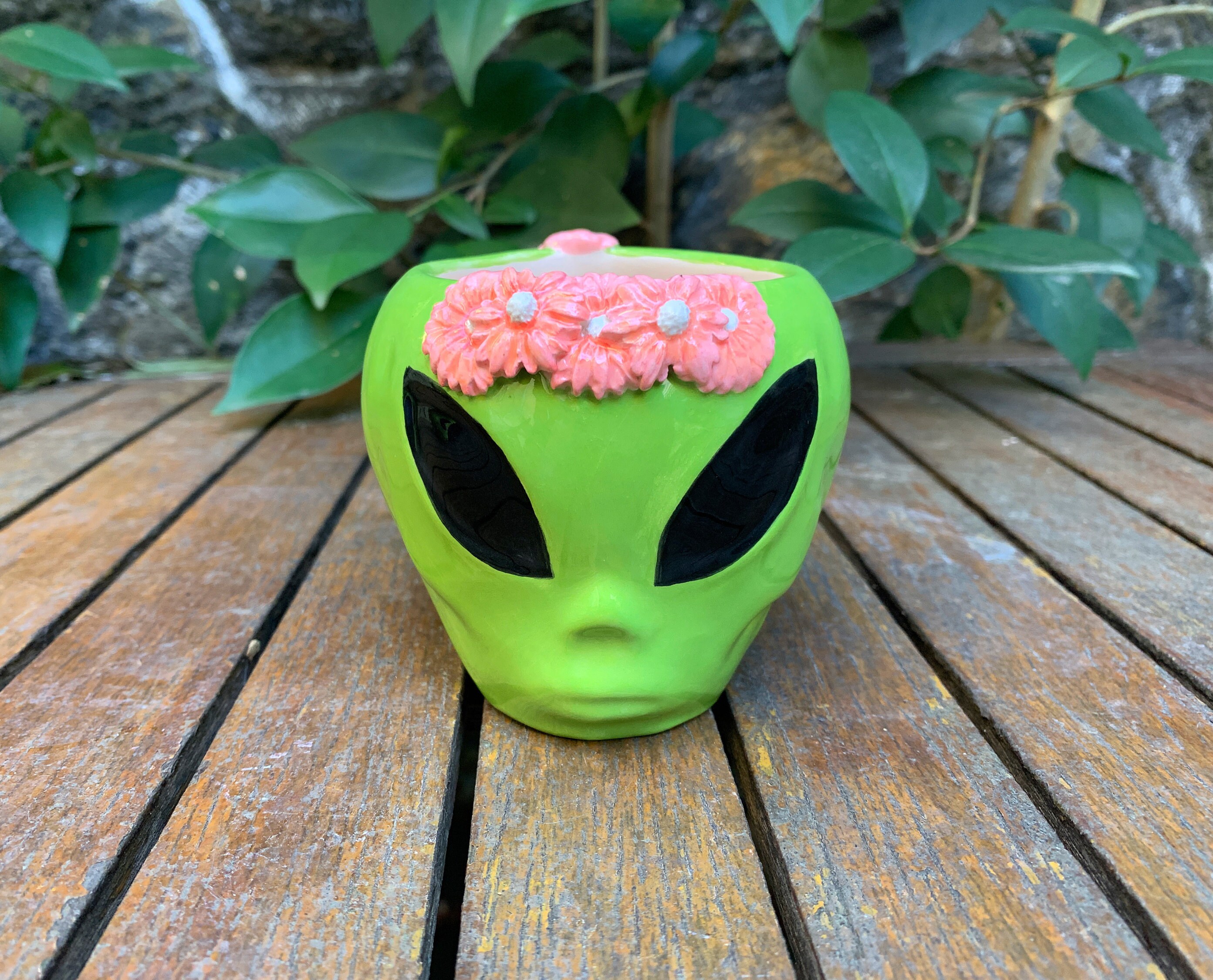 Groovy Alien With Flower Crown Mug Ceramic Coffee Cup Alien | Etsy