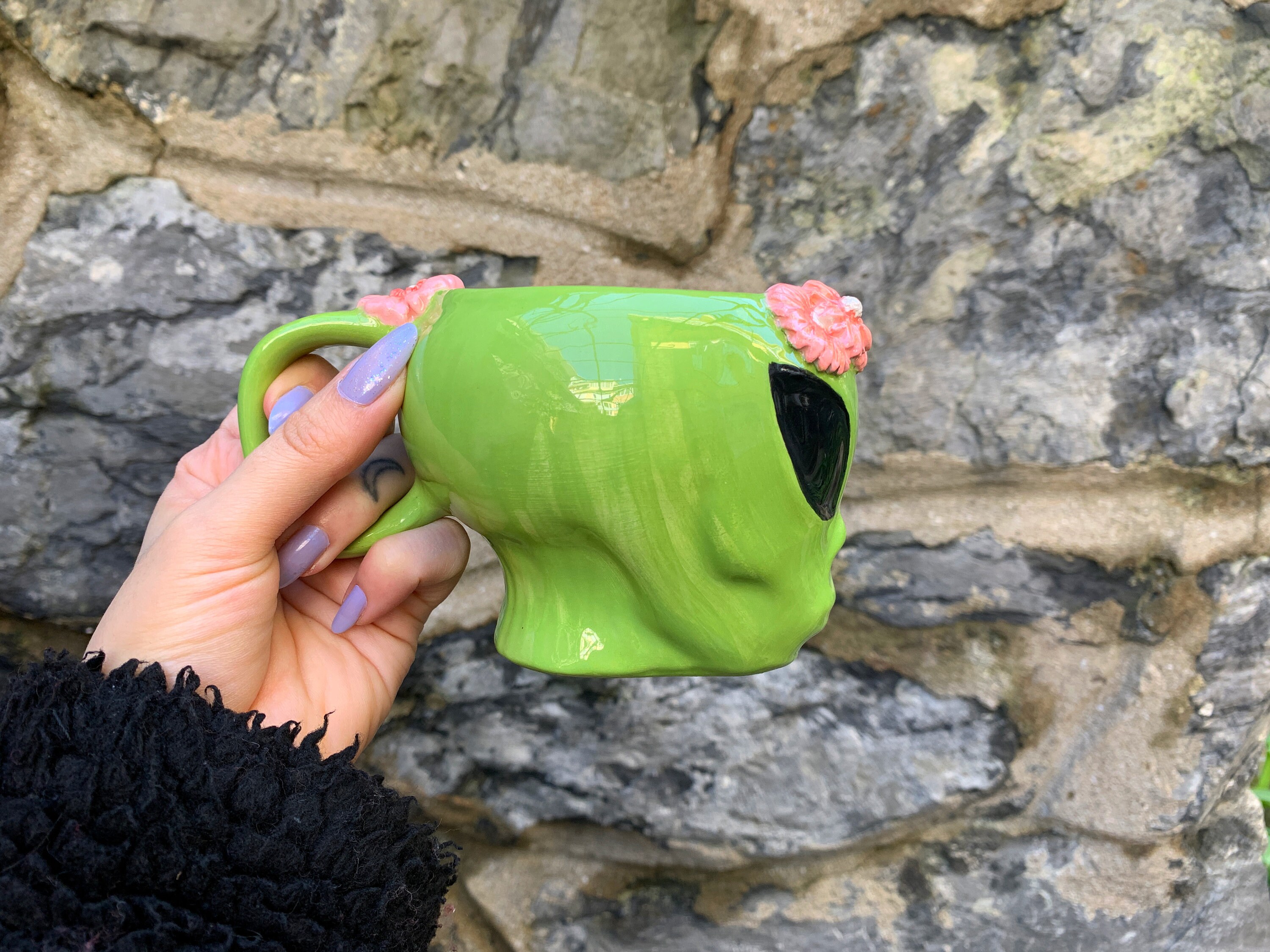 Groovy Alien With Flower Crown Mug Ceramic Coffee Cup Alien | Etsy