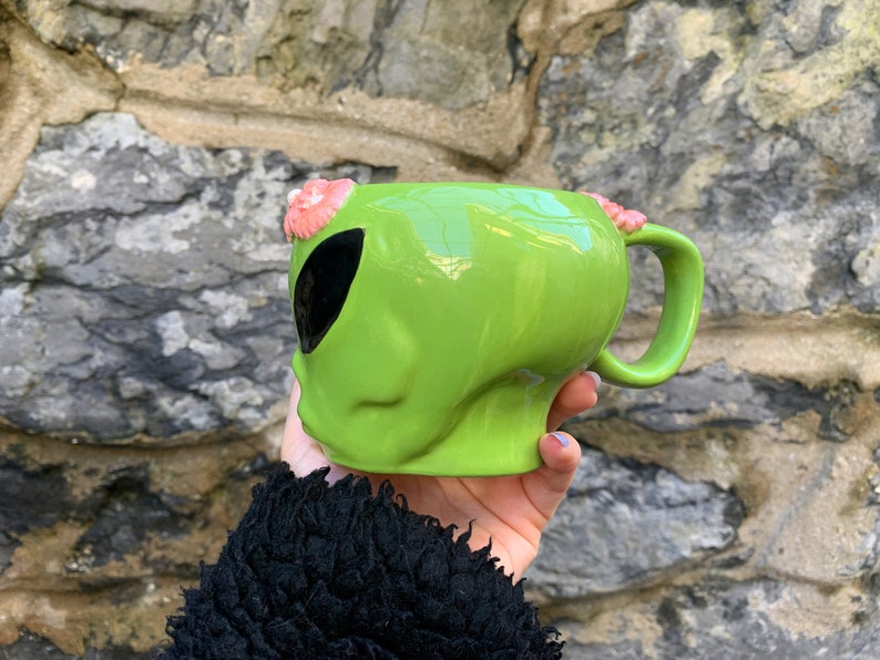 Groovy Alien With Flower Crown Mug Ceramic Coffee Cup Alien - Etsy