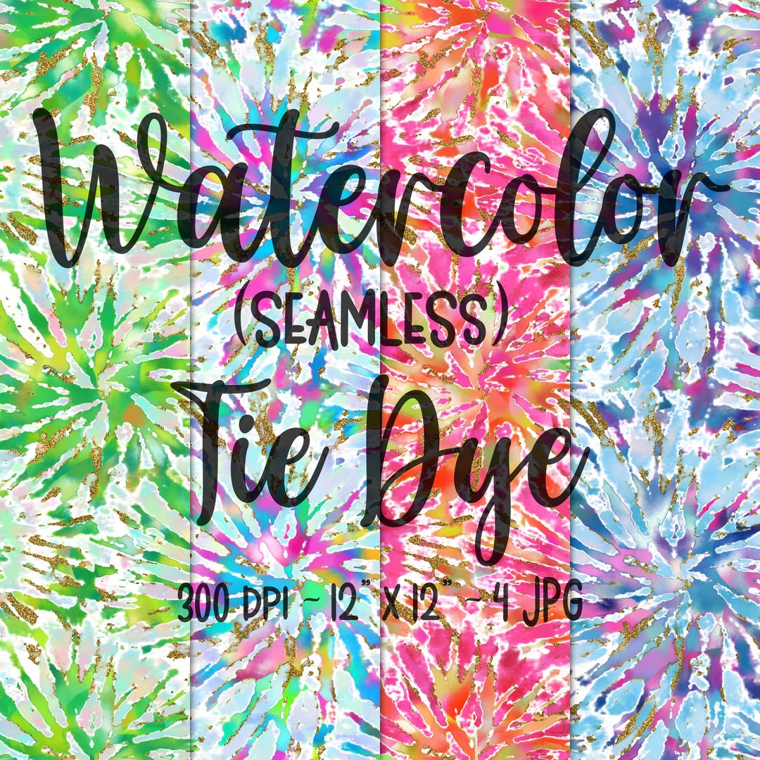 Watercolor Tie Dye Digital Paper, Seamless Digital Paper, Tie Dye ...