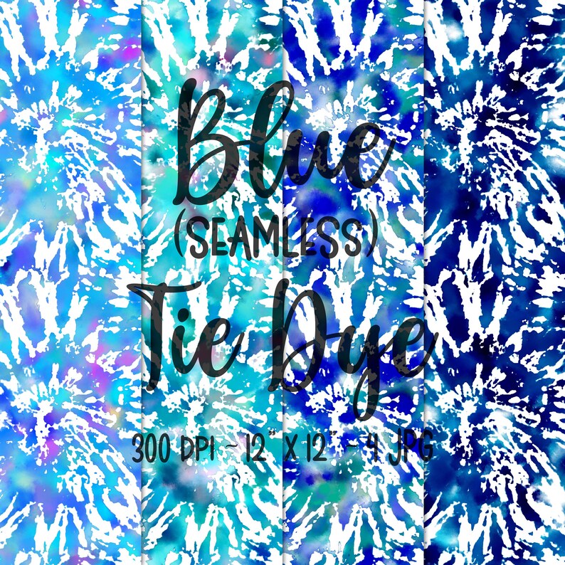Blue Tie Dye Digital Paper Seamless Digital Paper Tie Dye | Etsy