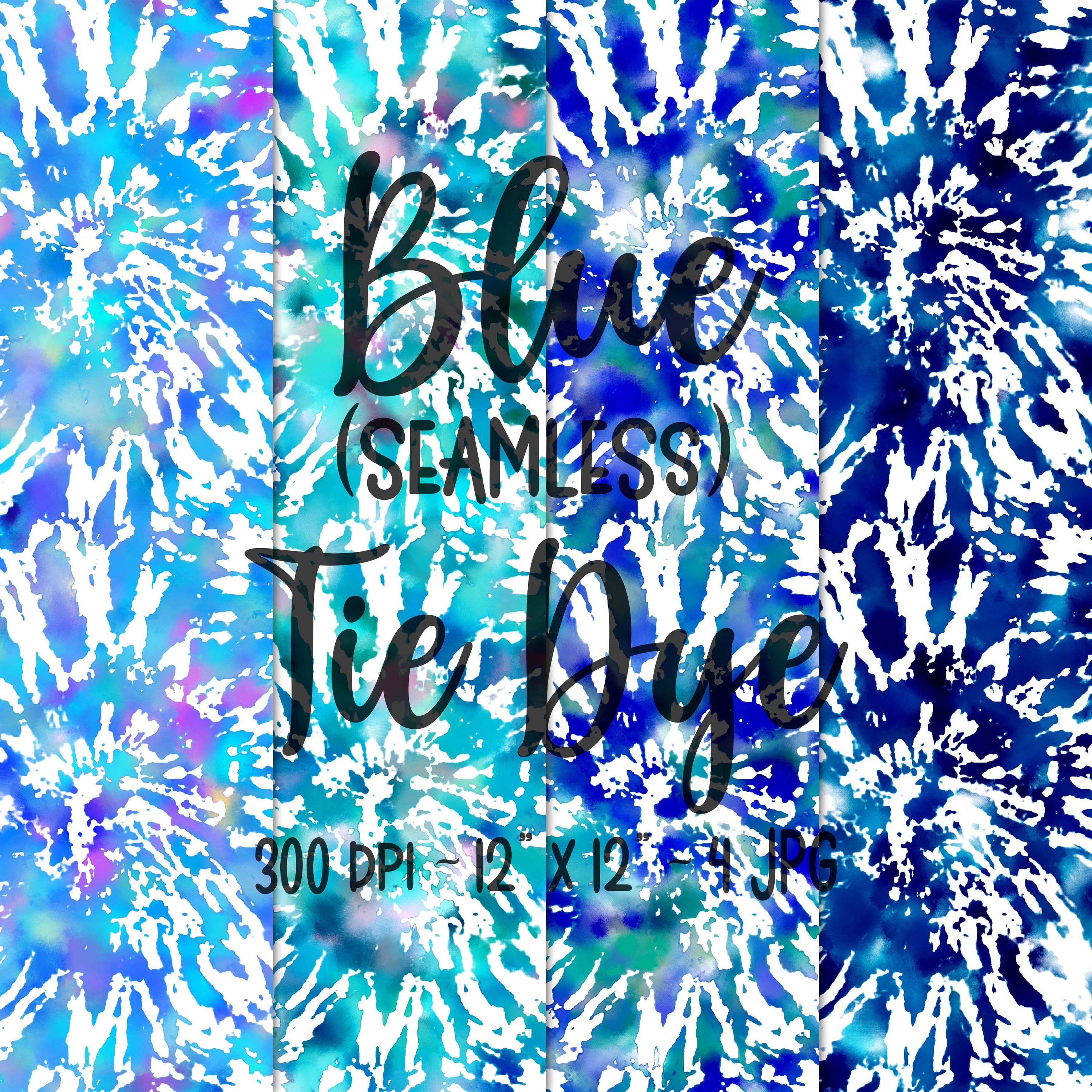 Blue Tie Dye Digital Paper, Seamless Digital Paper, Tie Dye Digital ...