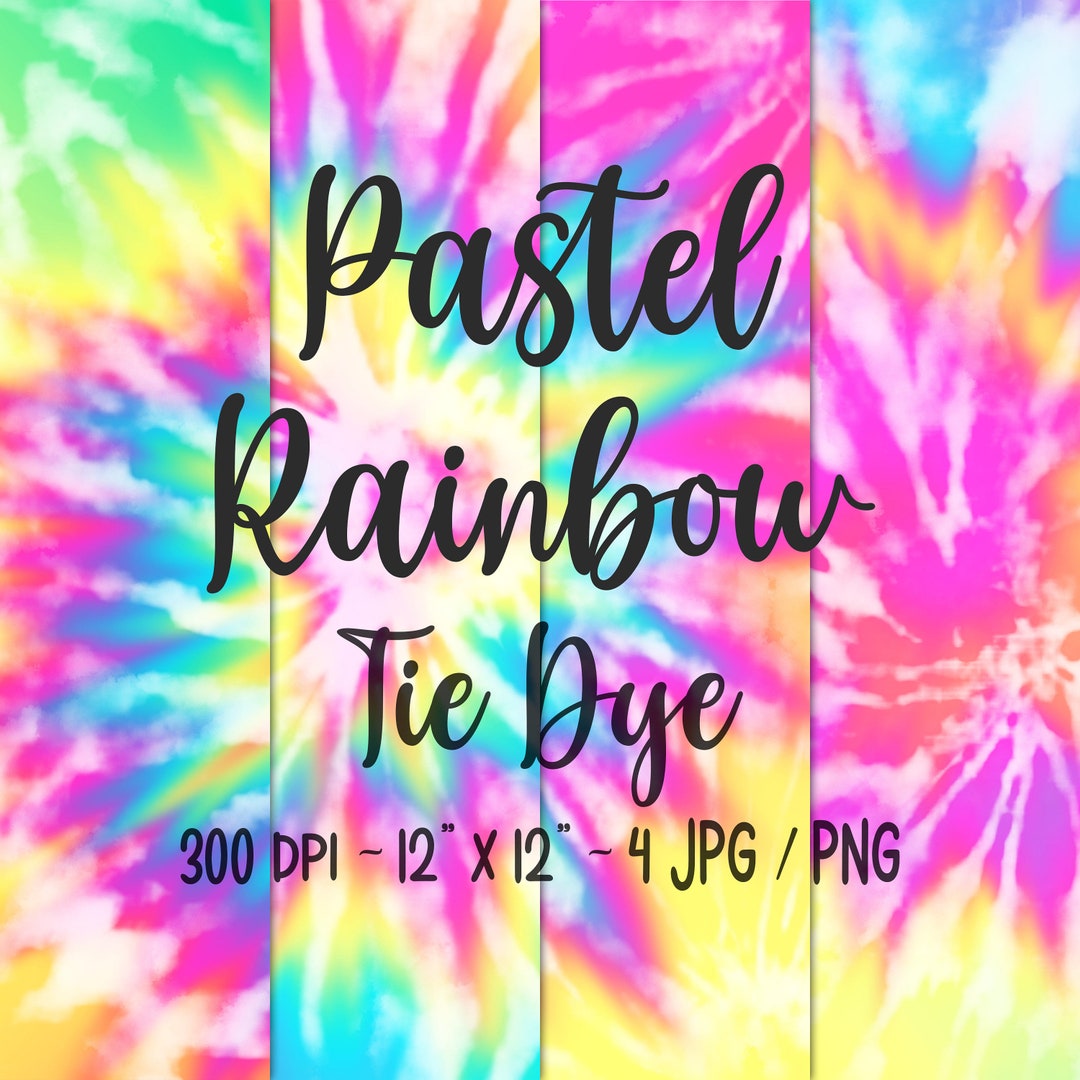 Pastel Rainbow Tie Dye Digital Paper, Pastel Rainbow Digital ,tie Dye ...