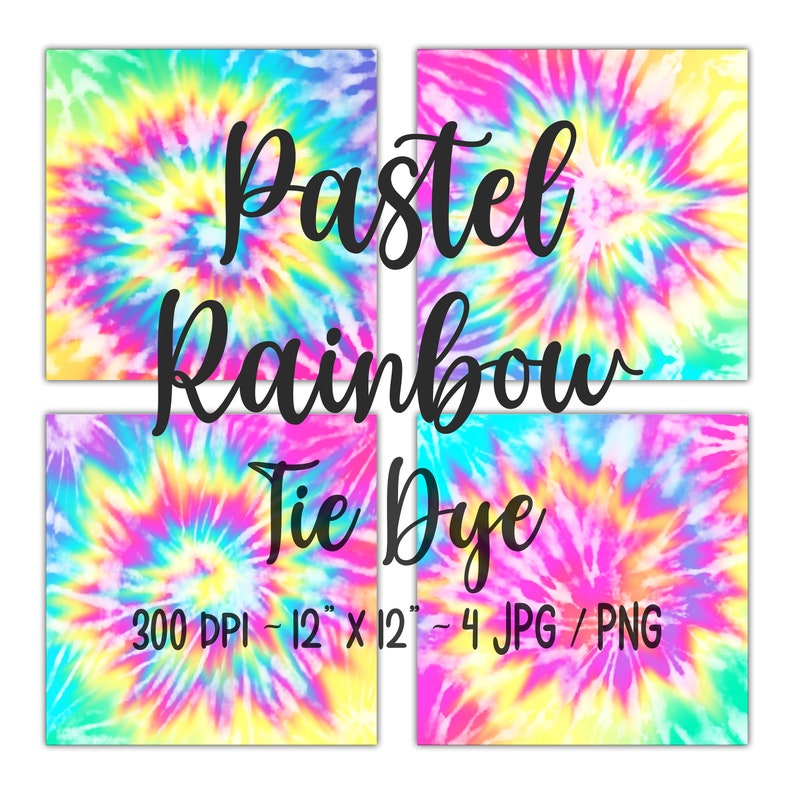 Pastel Rainbow Tie Dye Digital Paper Pastel Rainbow Digital - Etsy