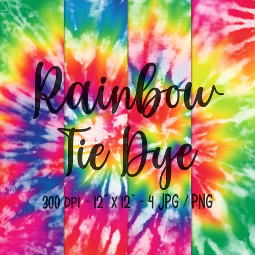 Rainbow Tie Dye Digital Scrapbook Printable Paper Digital - Etsy