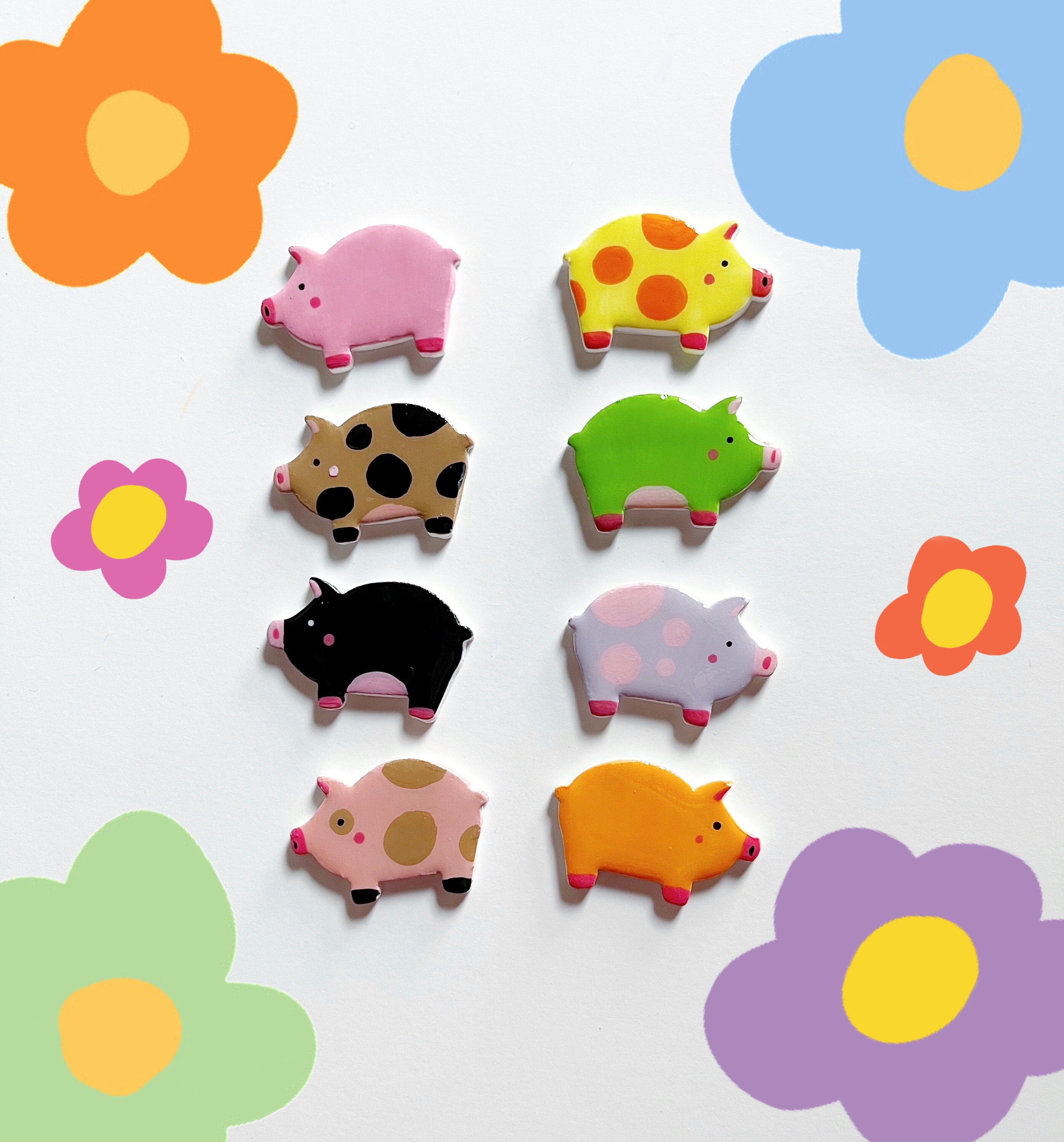 Pig pins & magnets | Etsy