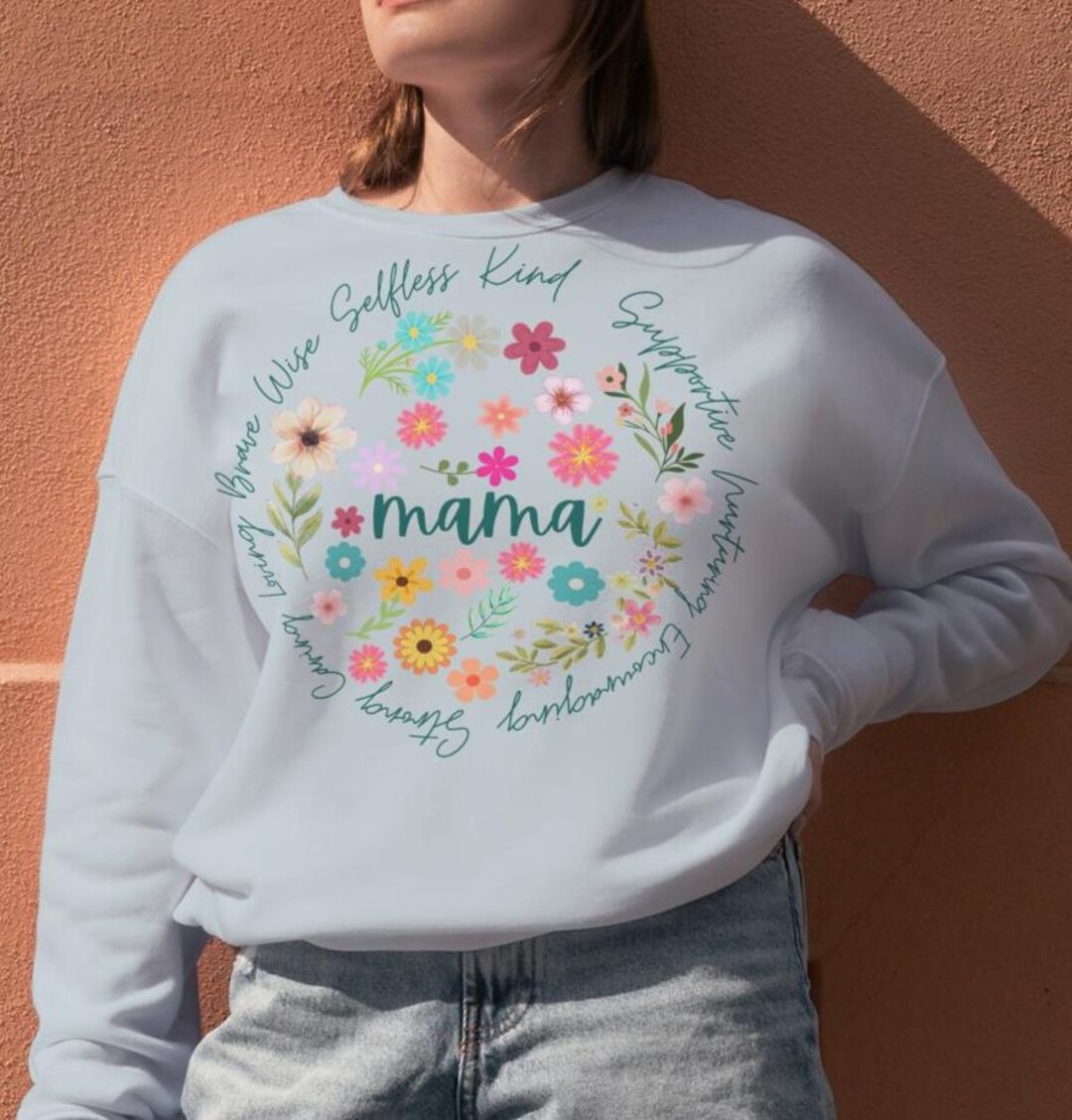 Boho Floral Mama PNG, Mom Adjectives PNG, She is Mom PNG, Mama ...