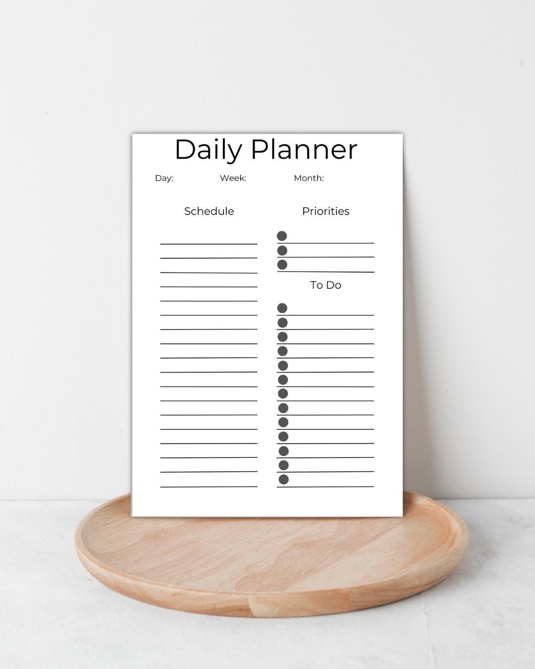 Minimalist Daily Planner Printable, to Do List, Schedule (A4, A5, US ...