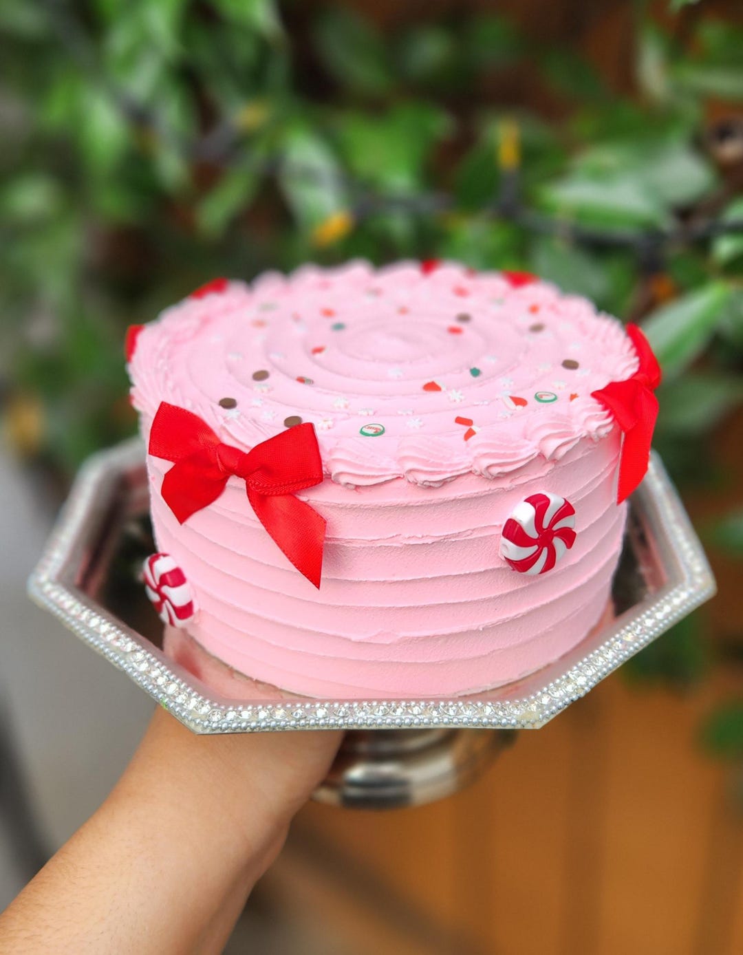 Peppermint Fake Bake Christmas Cake, Christmas Fake Cake, Christmas ...
