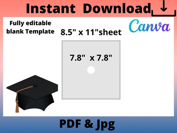 Graduation Cap Topper Cap Topper Template Instant Download | Etsy