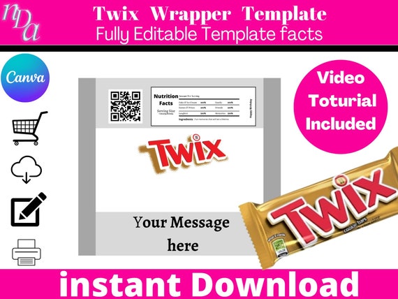 Twix Candy Wrapper Template 1.79 Oz 50.7 Gm Chocolate Bar - Etsy