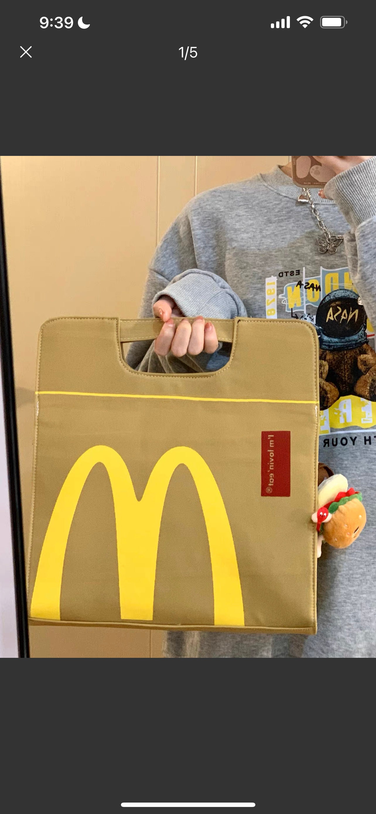 Mcdonalds Novelty Sling Bag, Recycled Polyester, Quirky Design, Cute ...