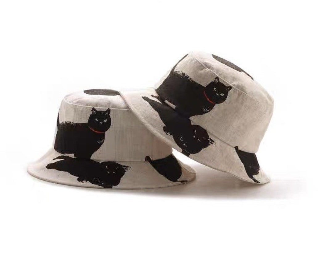 Black Cat Bucket Hat Bucket Hat Classy Travel Hat Fashion - Etsy