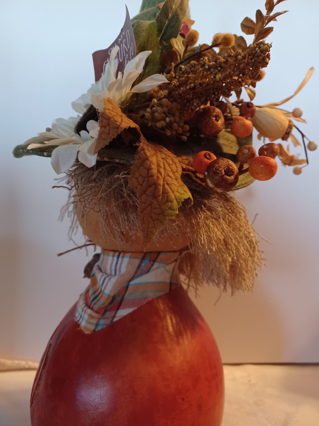 Scarecrow Gourd Luminary Farmhouse. Country, Rustic, Primitive ...