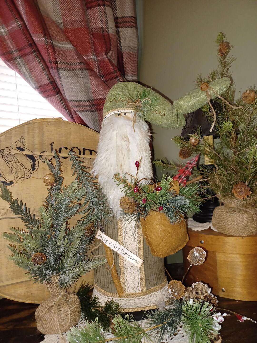 Fabric St Nicholas - Farmhouse, Country, Rustic, Primitive, Christmas ...