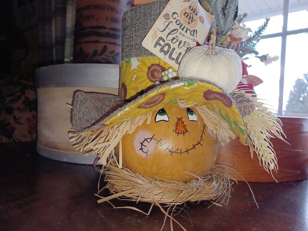 Scarecrow Gourd Farmhouse, Country, Rustic, Primitive, Scarecrow, Gourd ...