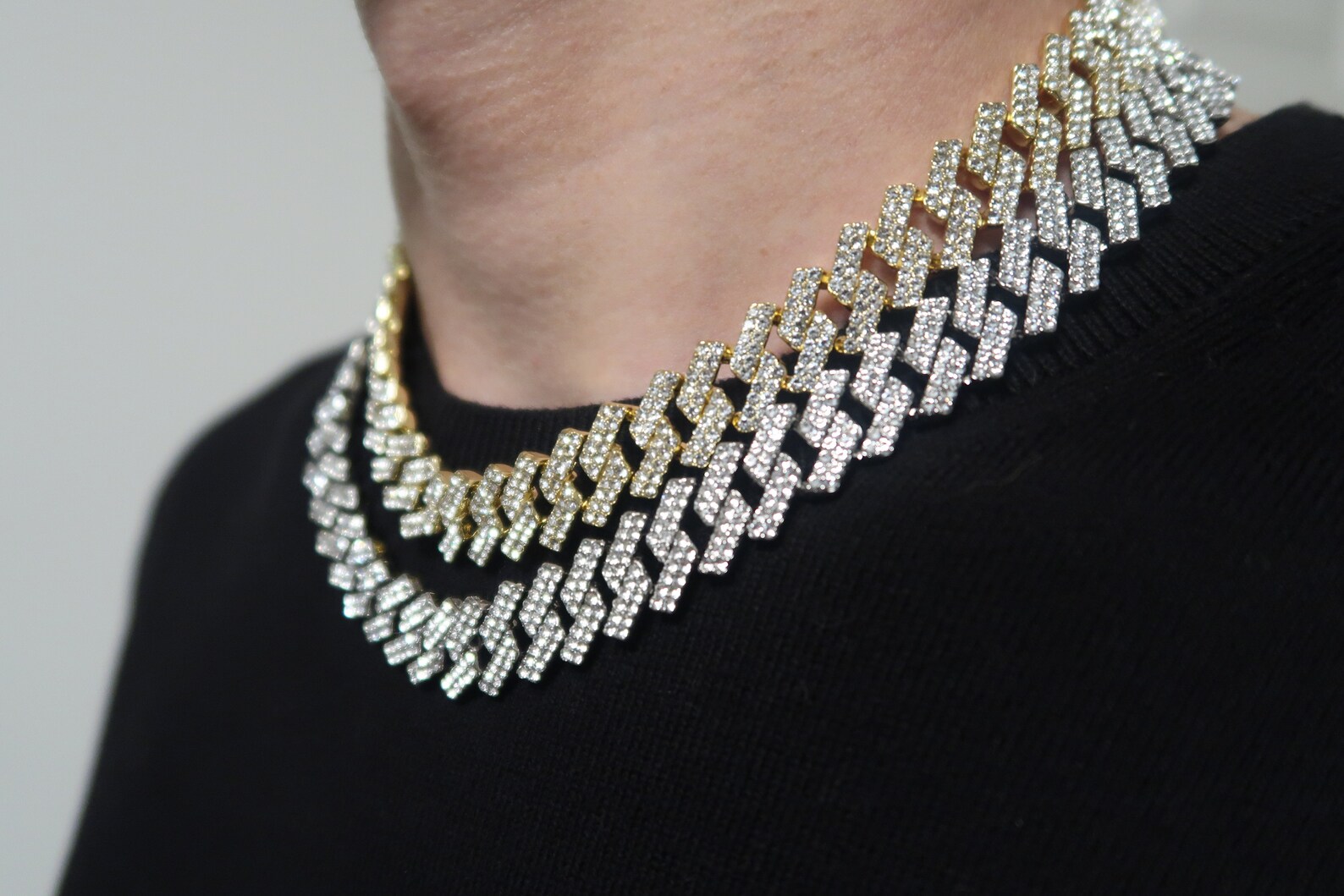 14mm Diamond CZ Cuban Link Chain Cuban Link Chain Gold Miami - Etsy