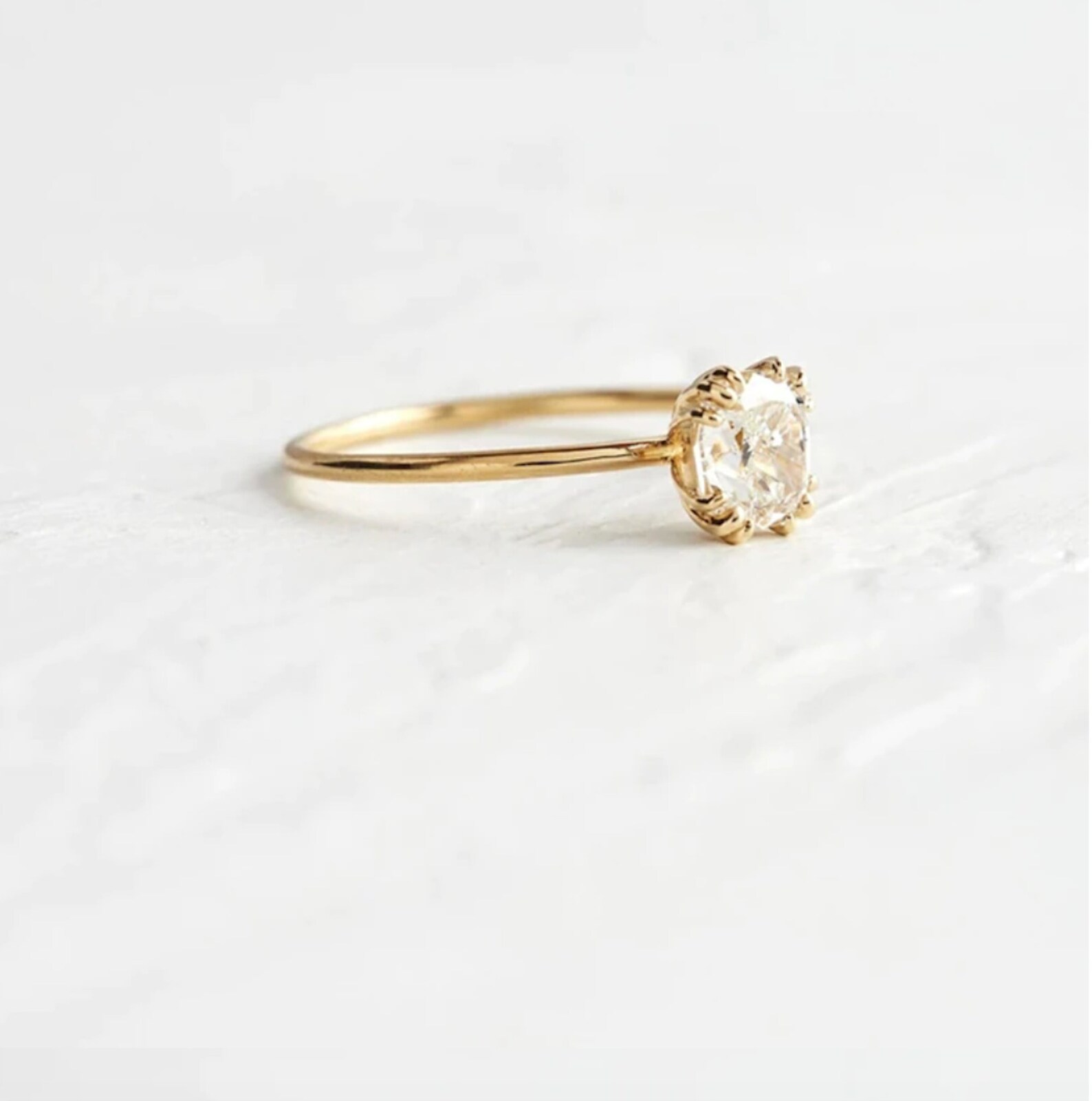 Squoval Diamond CZ Ring Dainty Cubic Zirconia Ring Oval | Etsy