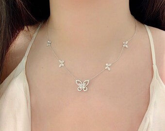 Butterfly Necklace Silver - Etsy