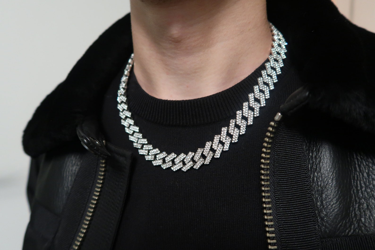 14mm Diamond CZ Cuban Link Chain Cuban Link Chain Gold Miami - Etsy