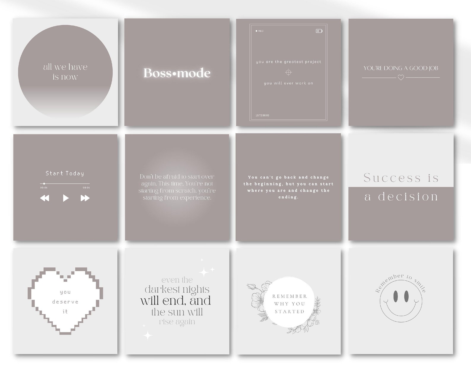 80 Motivational Quotes With BONUS Month Posts Templates for Canva ...