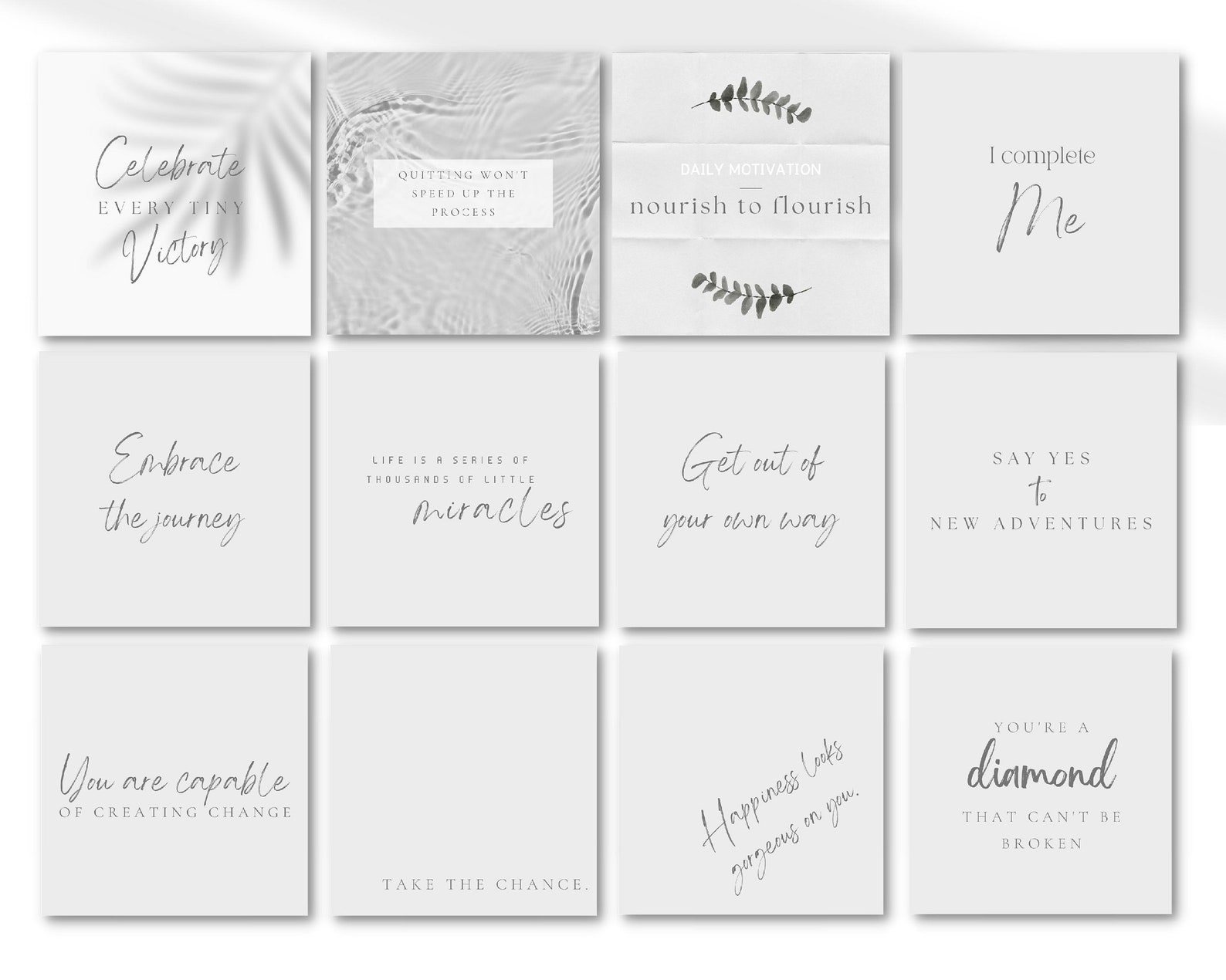 80 Motivational Quotes With BONUS Month Posts Templates for Canva ...