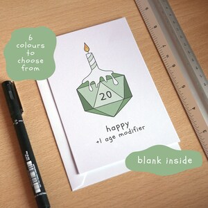 D20 Birthday Card Choose Your Colour Dnd Milestone - Etsy