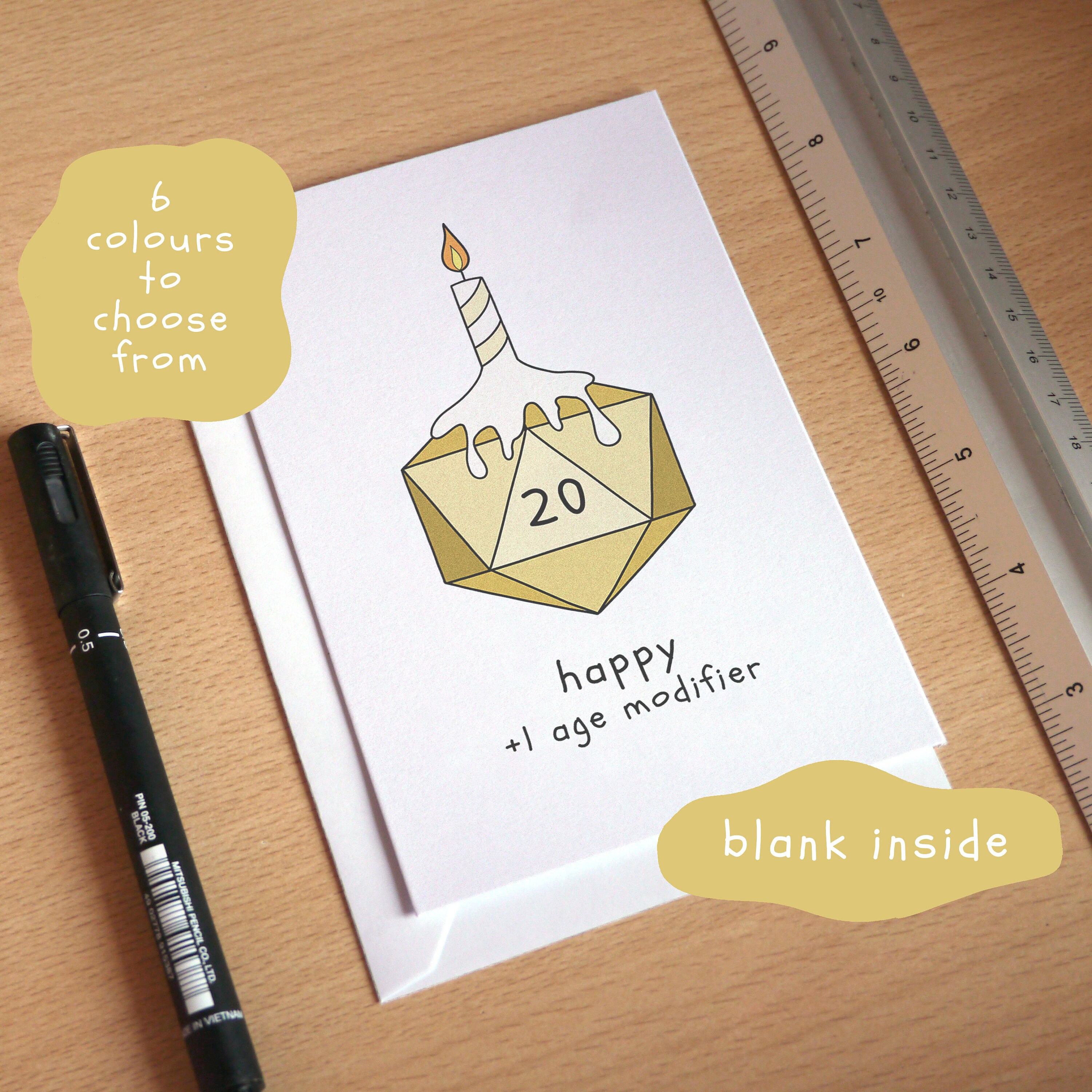 D20 Birthday Card Choose Your Colour Dnd Milestone - Etsy