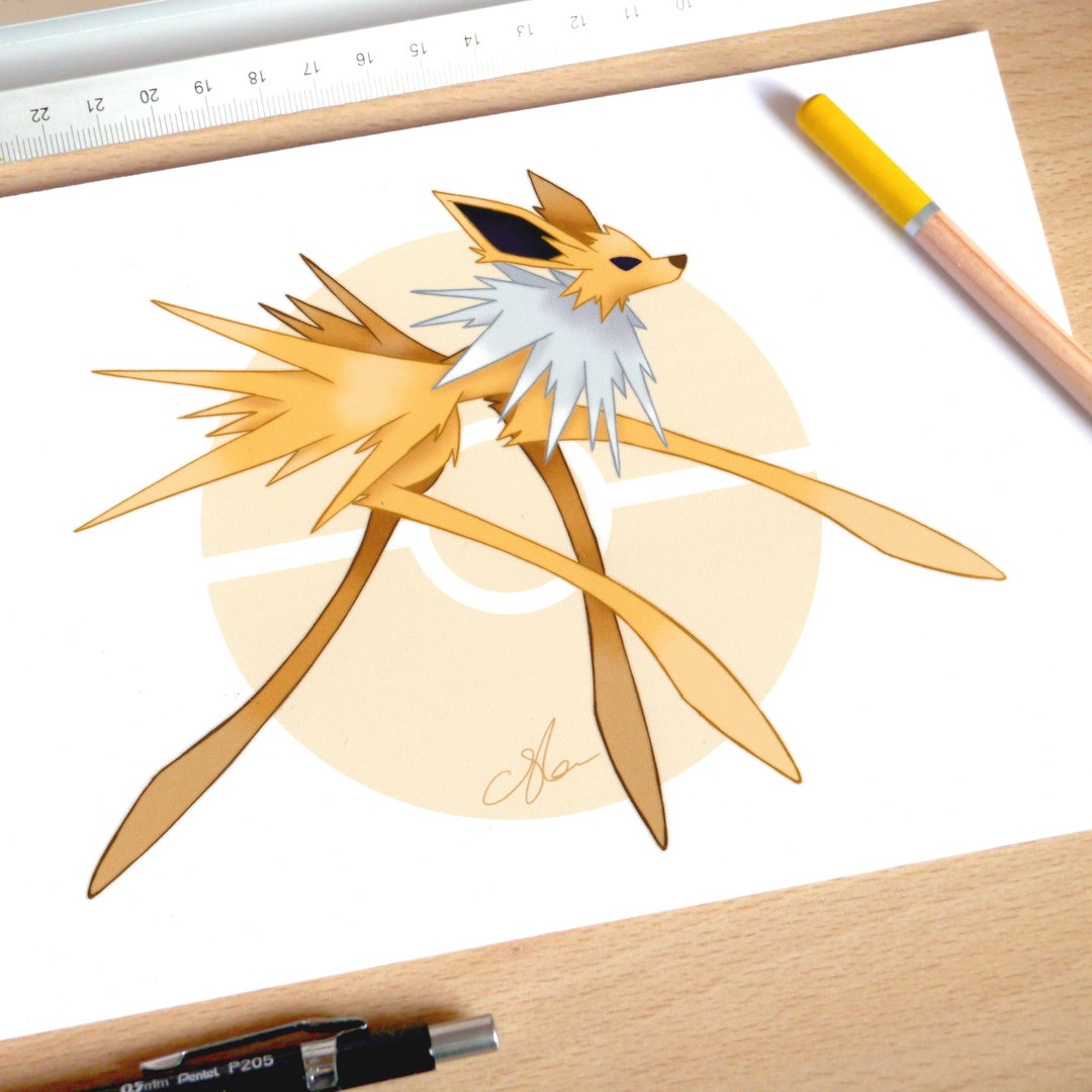 Jolteon Eevee Pokémon Eeveelution Illustration Art - Etsy